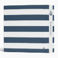 Nautical Stripe and Anchor Navy Blue Binder | Zazzle