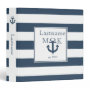 Nautical Stripe and Anchor Navy Blue Binder | Zazzle