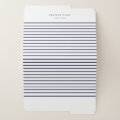 Nautical Stripe Navy Blue Stylish Trendy Modern File Folder | Zazzle