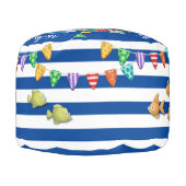 Nautical Striped Surfer Camper Van Beach Hut Pouf | Zazzle