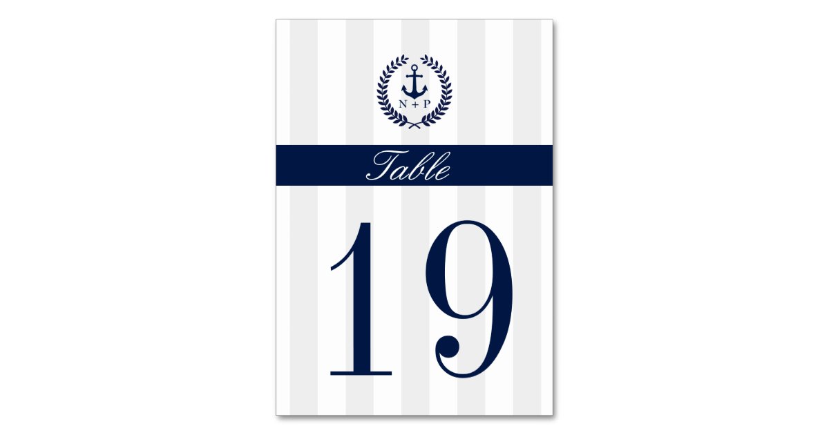 Nautical Style Wedding Table Number | Zazzle