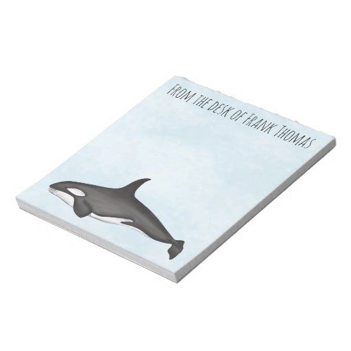 Nautical Stylish Nature Simple Orca Whale Notepad | Zazzle