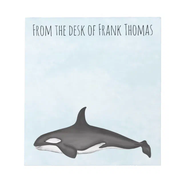 Nautical Stylish Nature Simple Orca Whale Notepad | Zazzle