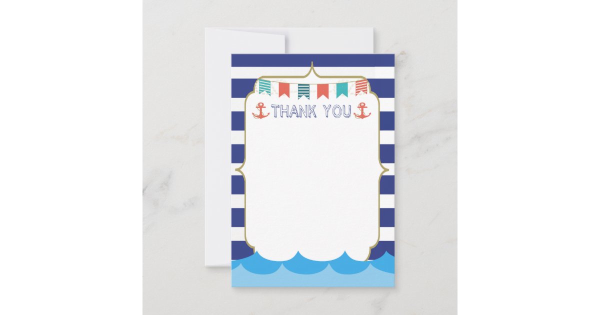 Nautical Thank You card | Zazzle