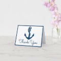 Nautical Thank You Navy Blue Anchor Beach Wedding Card | Zazzle