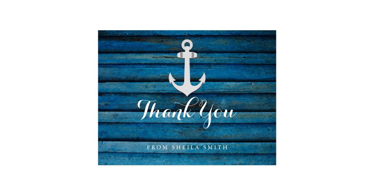 Nautical Thank You Post Card | Zazzle.com