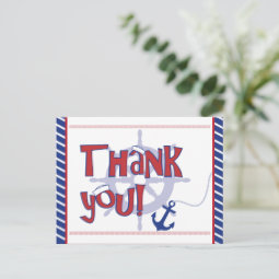 Nautical Thank you postcards | Zazzle