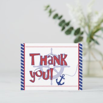 Nautical Thank you postcards | Zazzle