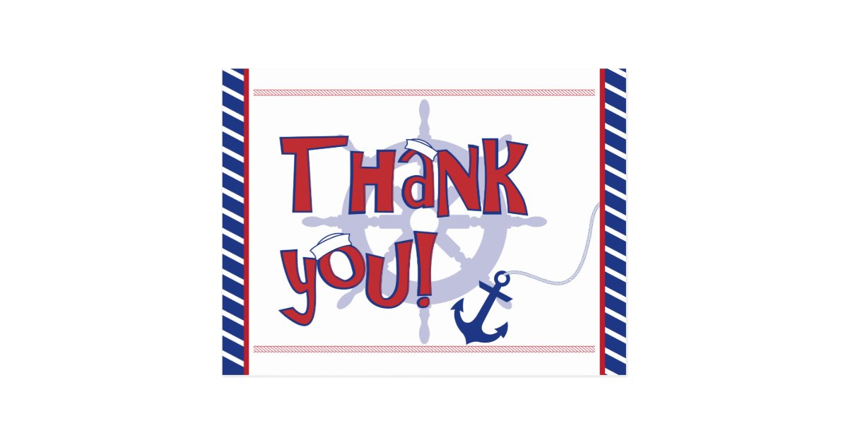 Nautical Thank you postcards | Zazzle.com