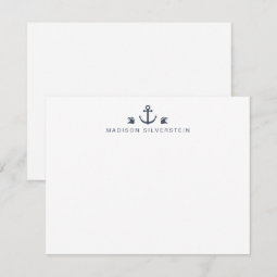 Nautical Theme Anchor Personalized Note Card | Zazzle