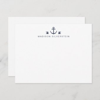 Nautical Theme Anchor Personalized Note Card | Zazzle