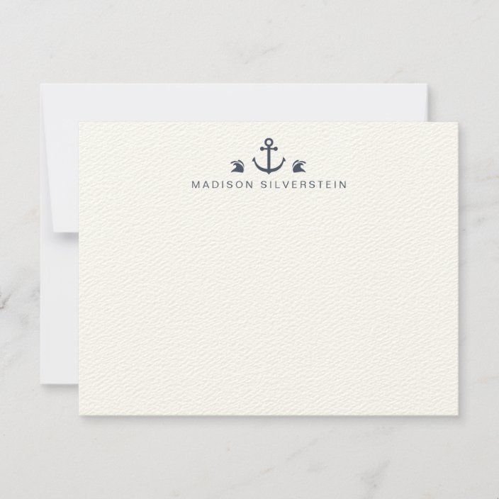 Nautical Theme Anchor Personalized Note Card | Zazzle.com