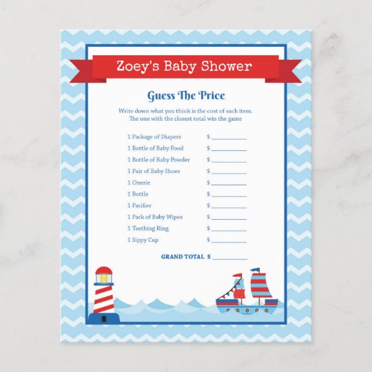 Nautical Theme Baby Shower Game | Zazzle.com