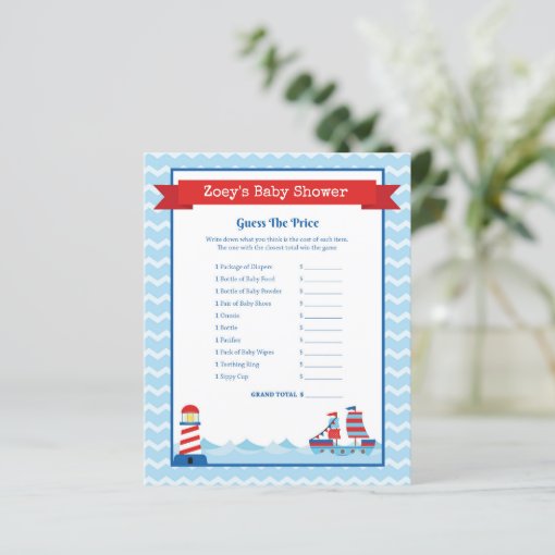 Nautical Theme Baby Shower Game | Zazzle
