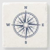 Nautical Theme Compass Stone Coaster | Zazzle