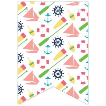 Nautical Theme Happy Birthday Banner Girl | Zazzle