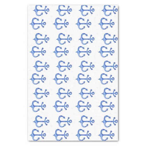 Nautical Theme | Navy Blue Anchors Tissue Paper | Zazzle