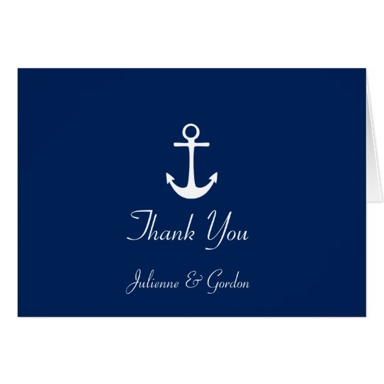 Pink Navy Nautical Anchor Thank You Notes Cards | Zazzle.com
