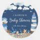 Nautical Theme Navy Round Sticker | Zazzle