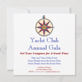 Nautical Theme Party - Yacht, Sailing Club, Marina Invitation | Zazzle
