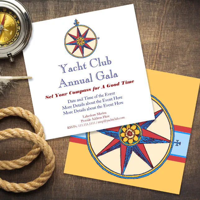 Nautical Theme Party - Yacht, Sailing Club, Marina Invitation | Zazzle