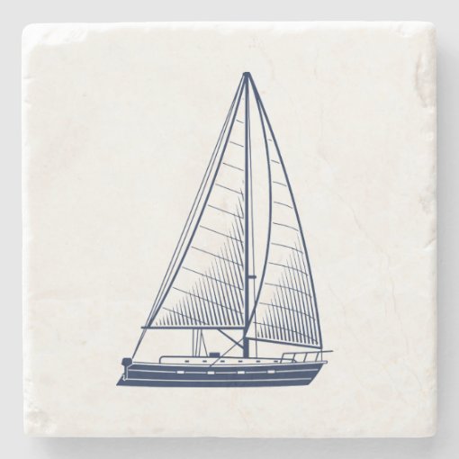 Nautical Theme Sailboat Stone Coaster Zazzle