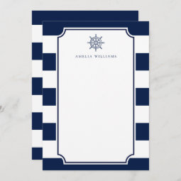 Nautical Theme Ship wheel Office Stationary Note Card | Zazzle