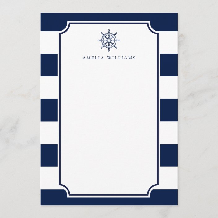 Nautical Theme Ship wheel Office Stationary Note Card | Zazzle.com