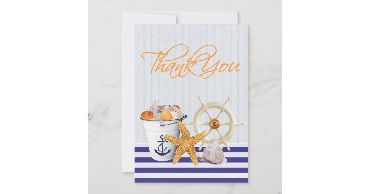 Nautical Theme Thank You Cards | Zazzle