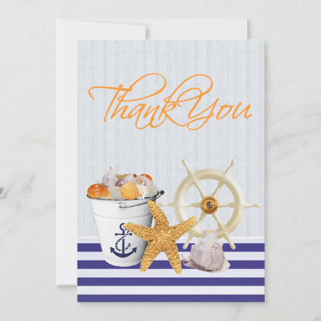 Nautical Theme Thank You Cards | Zazzle