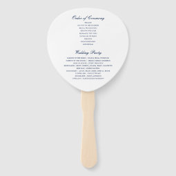 Nautical Theme Wedding Seashell Custom Navy Hand Fan | Zazzle