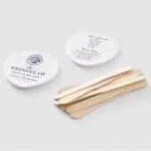 Nautical Theme Wedding Seashell Custom Navy Hand Fan | Zazzle