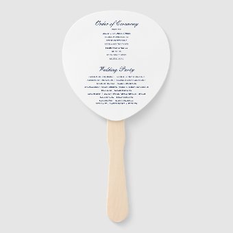 Nautical Theme Wedding Seashell Custom Navy Hand Fan | Zazzle