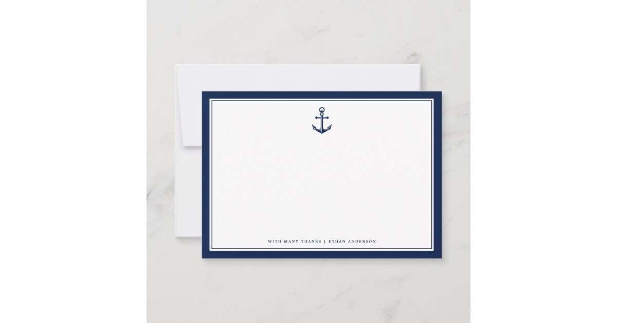 Nautical Themed Anchor | Custom Note Card | Zazzle