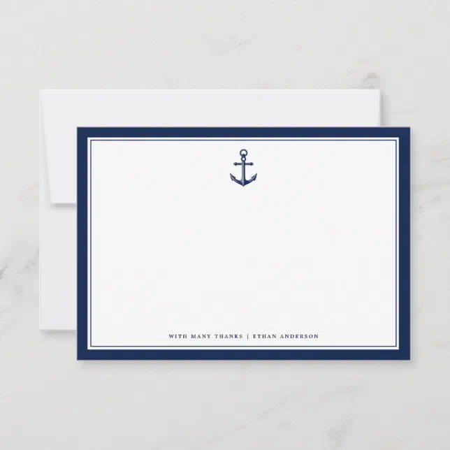 Nautical Themed Anchor | Custom Note Card | Zazzle