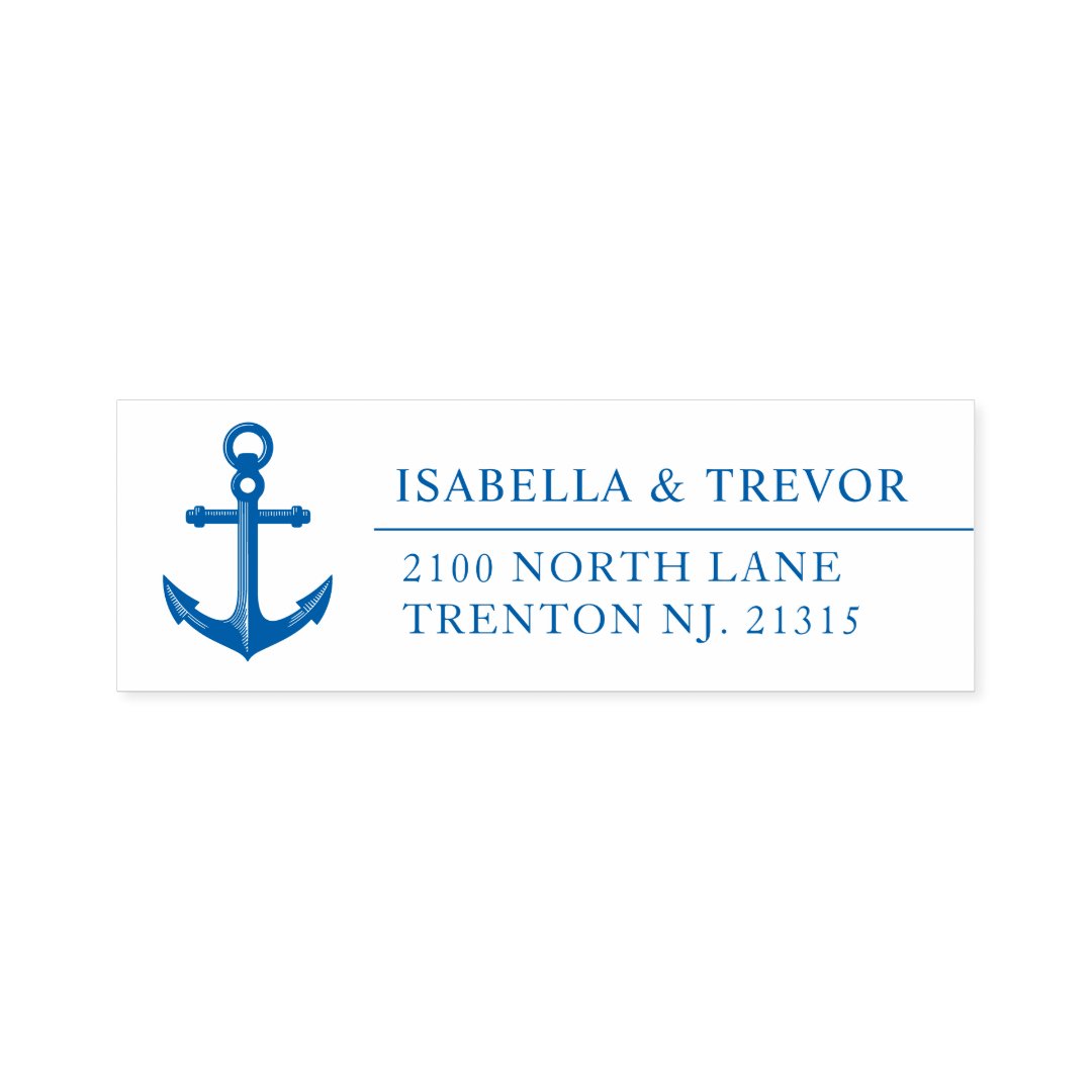 Nautical Themed Anchor Custom Self-inking Stamp | Zazzle