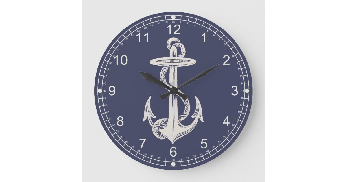 Nautical Themed Anchor Wall Clock | Zazzle