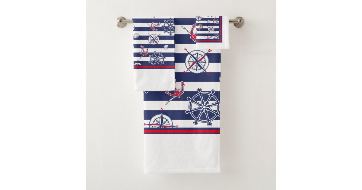 Nautical Themed Bath Towel Set | Zazzle