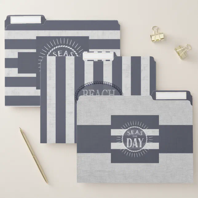 Nautical Themed Beach Bum and Seas the Day File Folder | Zazzle