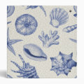 Nautical Themed Blue Seashell Custom 3 Ring Binder | Zazzle