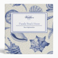 Nautical Themed Blue Seashell Custom 3 Ring Binder | Zazzle