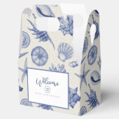 Nautical Themed Blue Seashell Favor Boxes | Zazzle