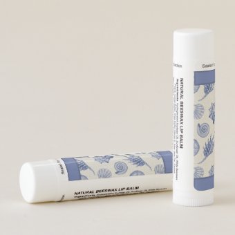 Nautical Themed Blue Seashell Lip Balm | Zazzle