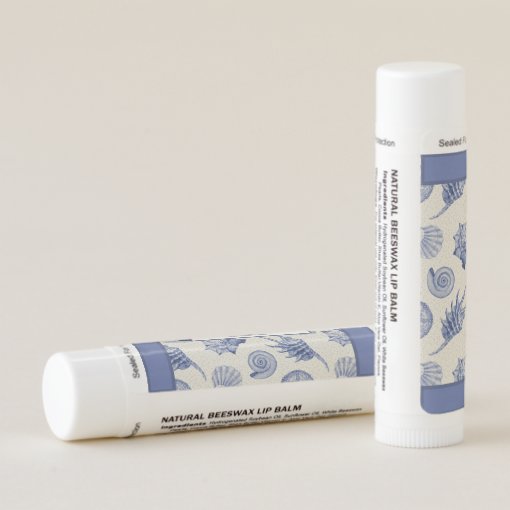 Nautical Themed Blue Seashell Lip Balm | Zazzle