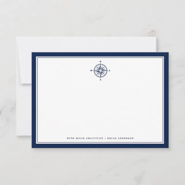Nautical Themed | Compass Rose Custom NoteCard | Zazzle