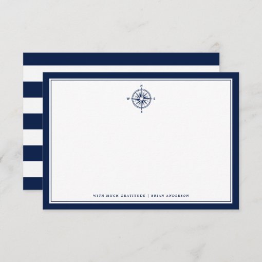 Nautical Themed | Compass Rose Custom NoteCard | Zazzle