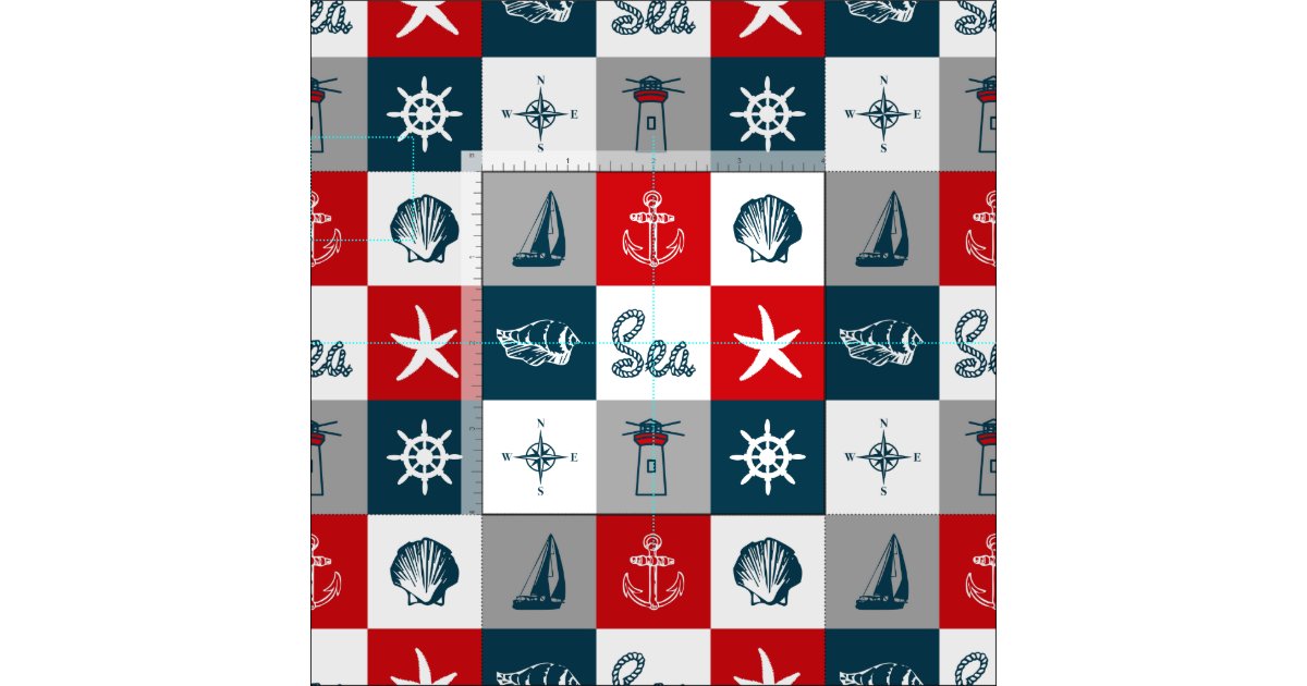 Nautical themed design fabric | Zazzle