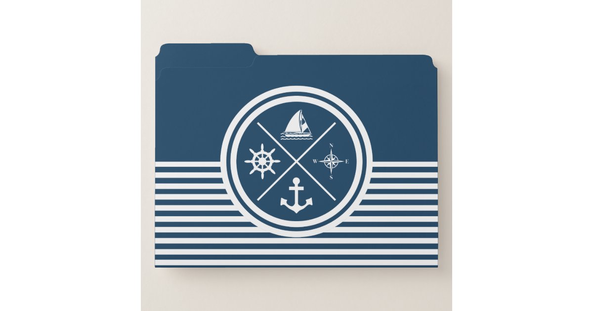 Nautical themed design file folder | Zazzle