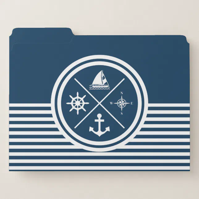 Nautical themed design file folder | Zazzle