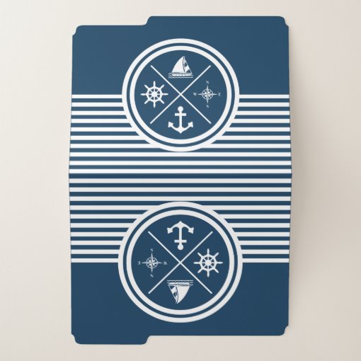 Nautical themed design file folder | Zazzle